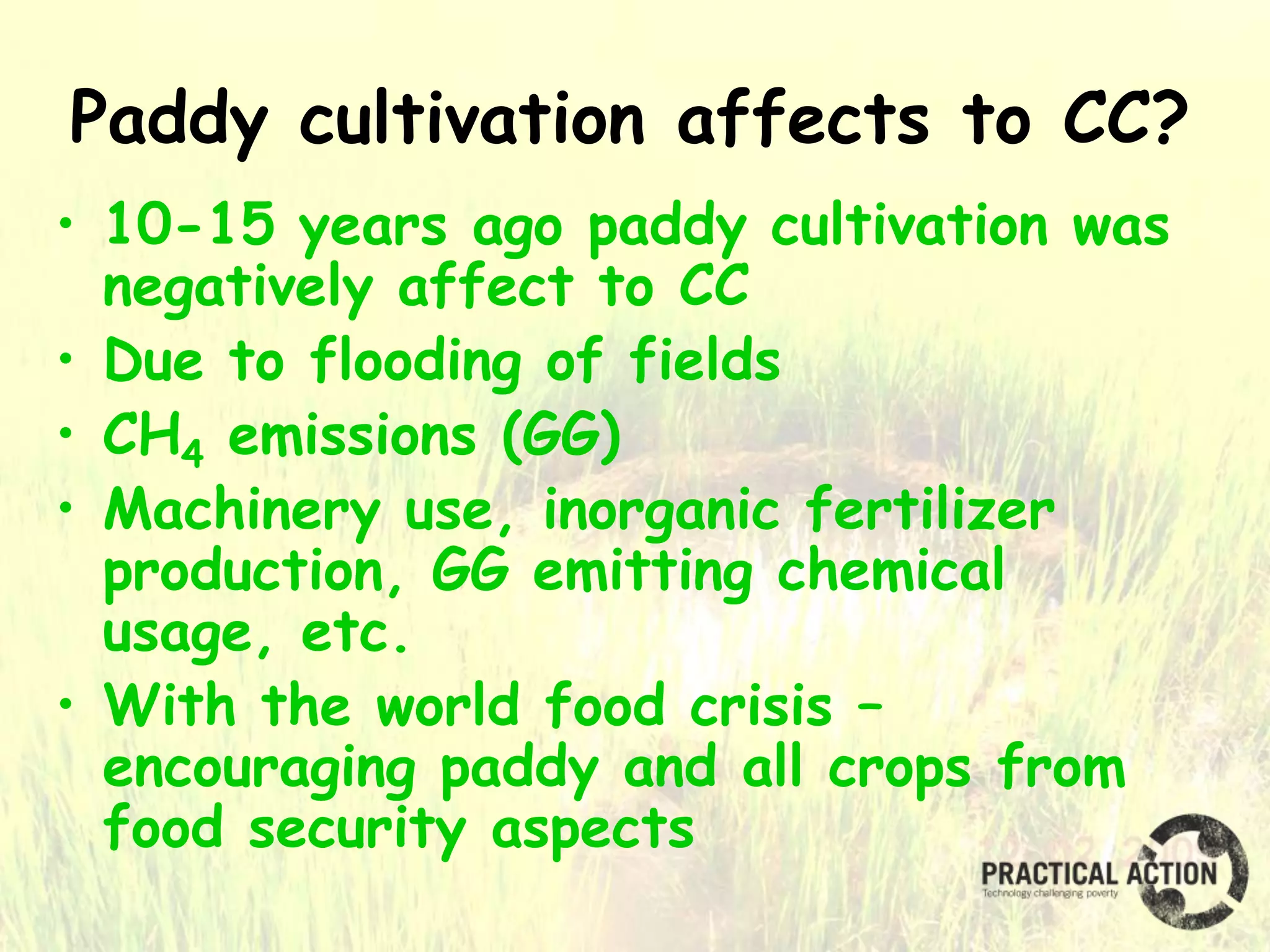 Sri lanka - Paddy field adaptation - practical action | PDF