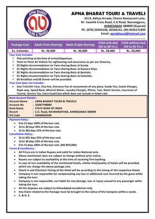 Sri Lanka Tour Package | PDF