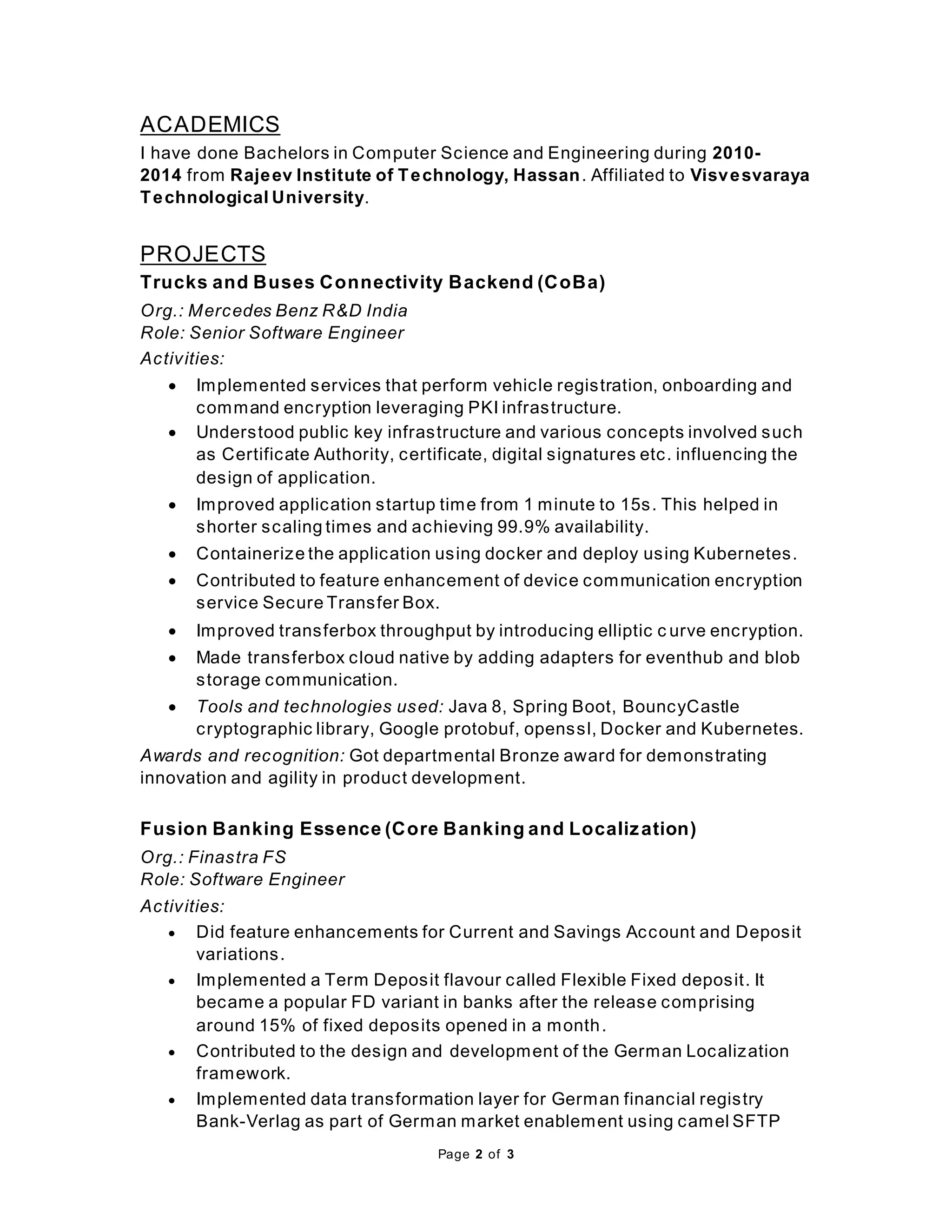 Srinath R - resume | DOCX
