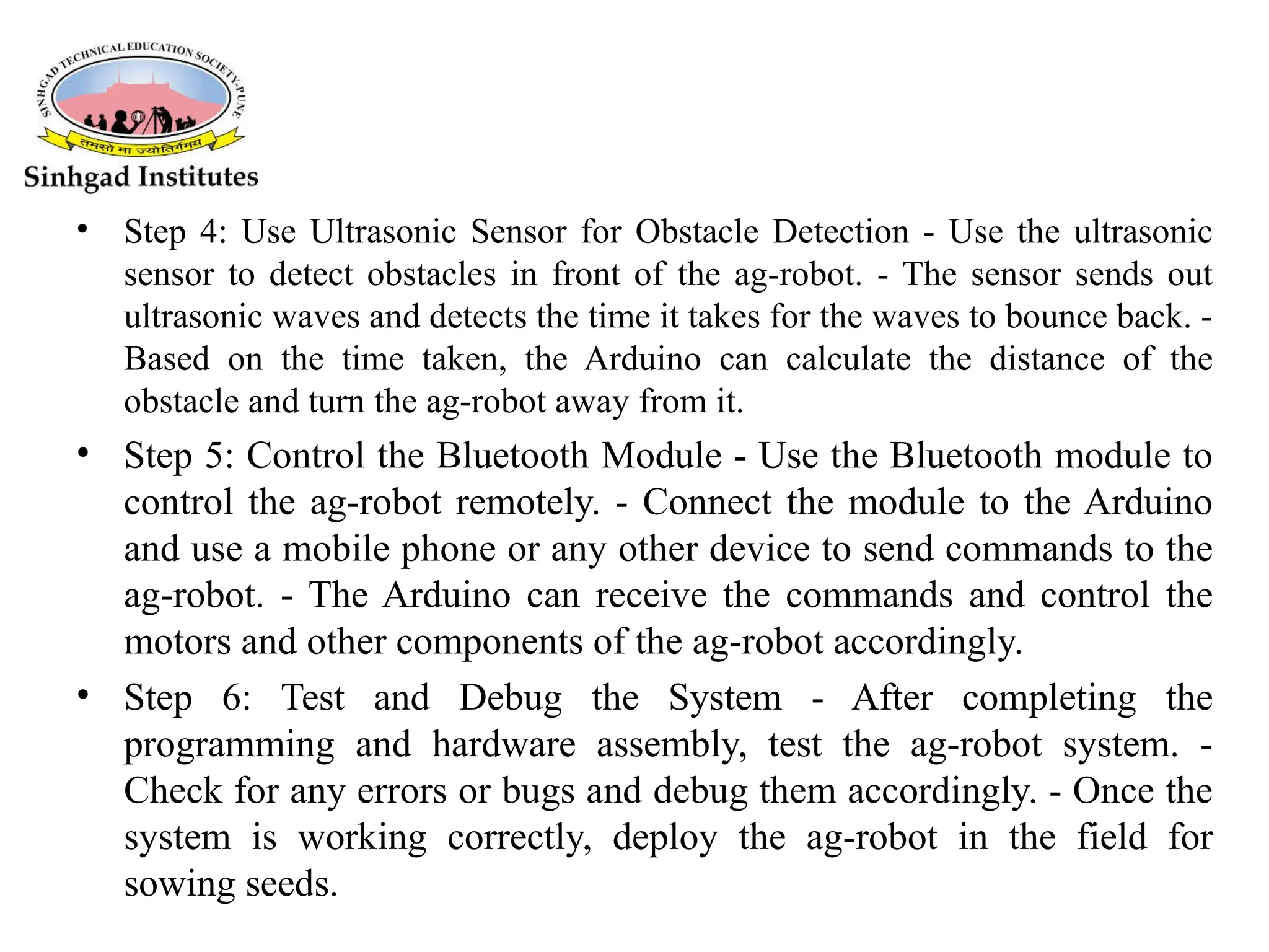seeding robot using Arduino for agriculture- BE.ppt