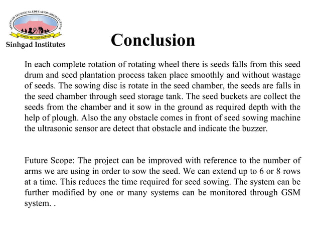 seeding robot using Arduino for agriculture- BE.ppt