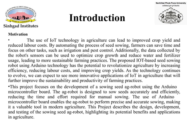 seeding robot using Arduino for agriculture- BE.ppt