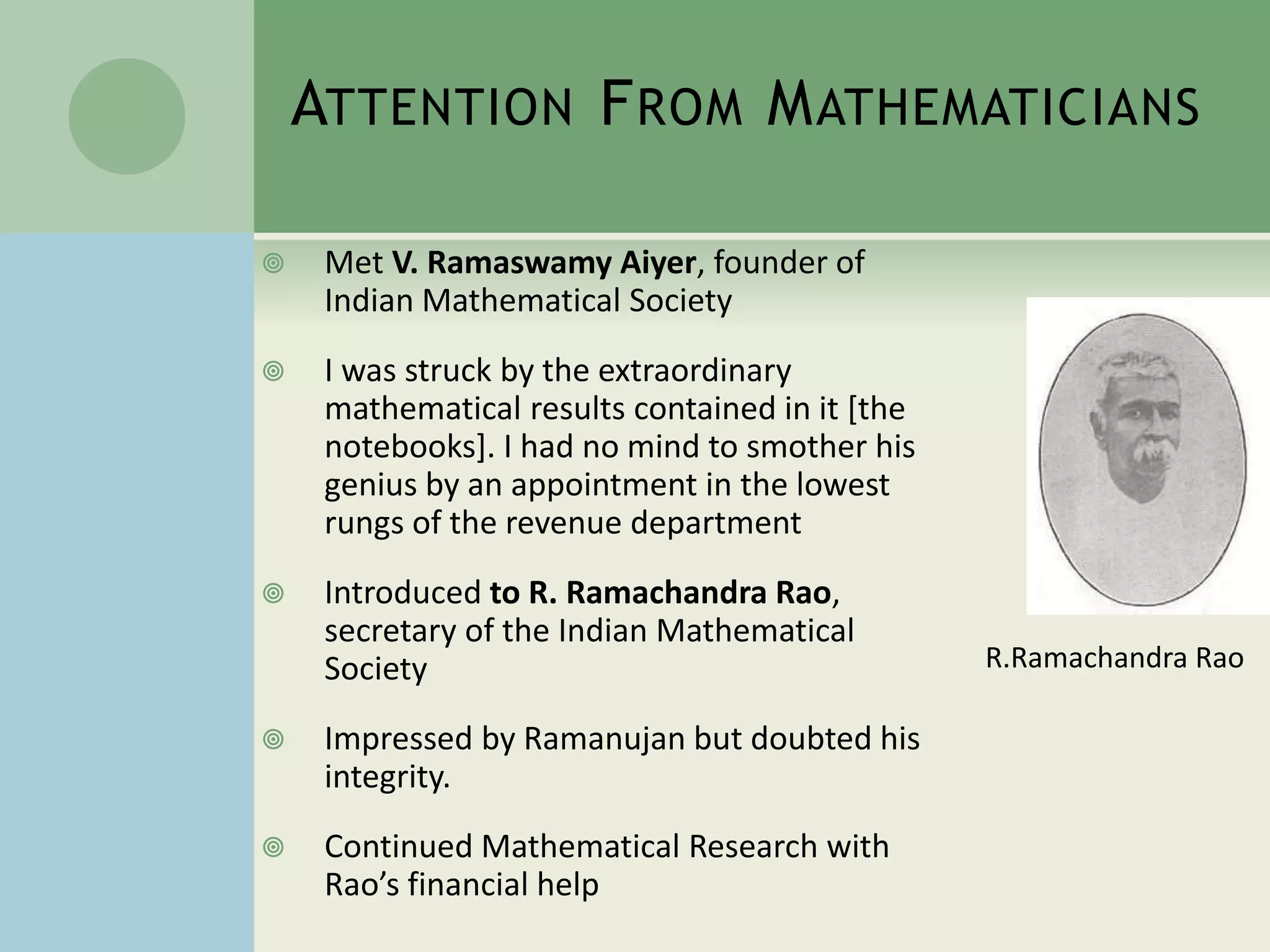 PPT ON Srinivasa ramanujan | PPTX