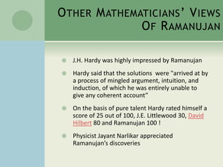 Srinivasa Ramanujan Inventions