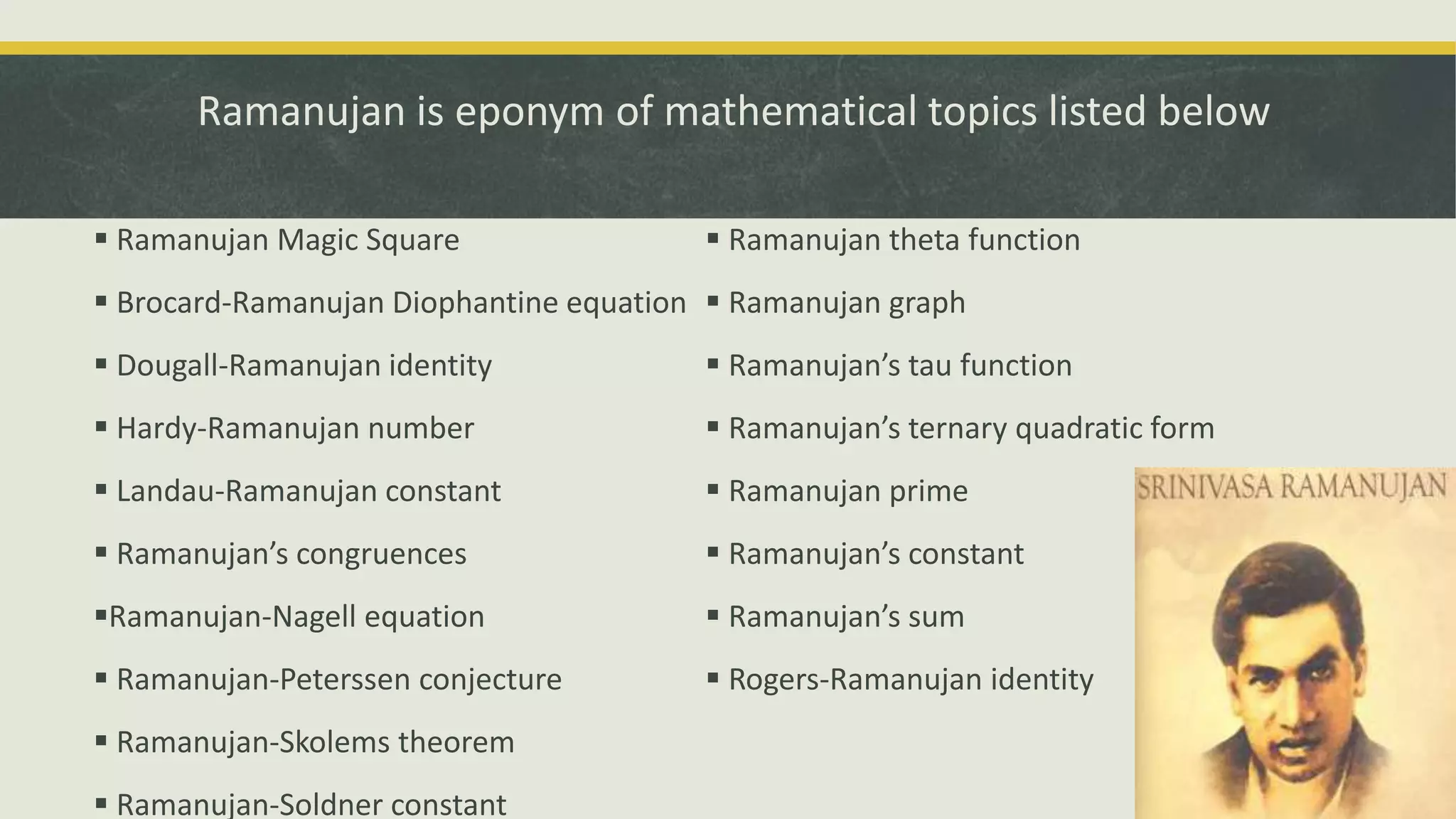 Srinivasa Ramanujan | PPTX