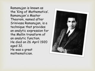 Srinivasa Ramanujan (1).pptx | Physics | Science