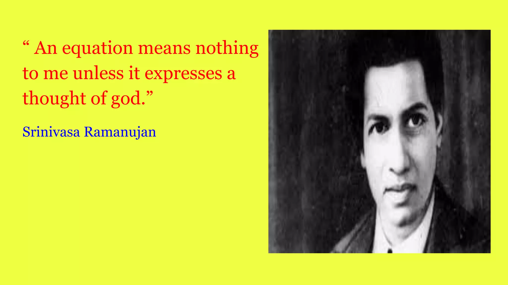 Srinivasa ramanujan a great indian mathematician | PPT