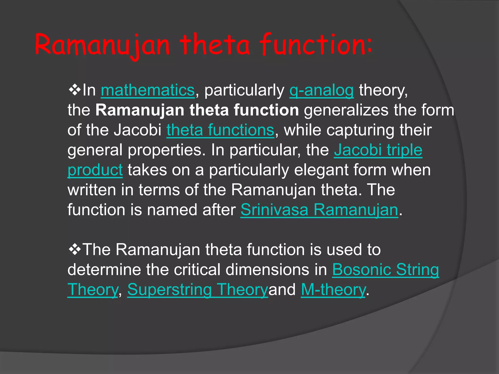 Srinivasa ramanujan works | PPTX