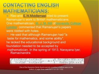 Srinivasa ramanujan works | PPTX