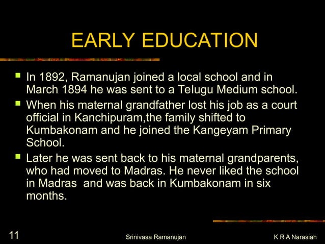 About SRINIVAS RAMANUJAN and his magical Genius.ppt