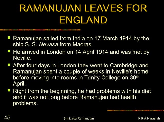About SRINIVAS RAMANUJAN and his magical Genius.ppt