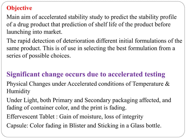 Accelerated stability studies | PPTX