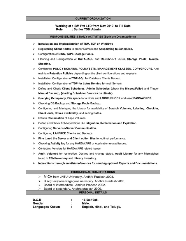 Srinu resume | PDF