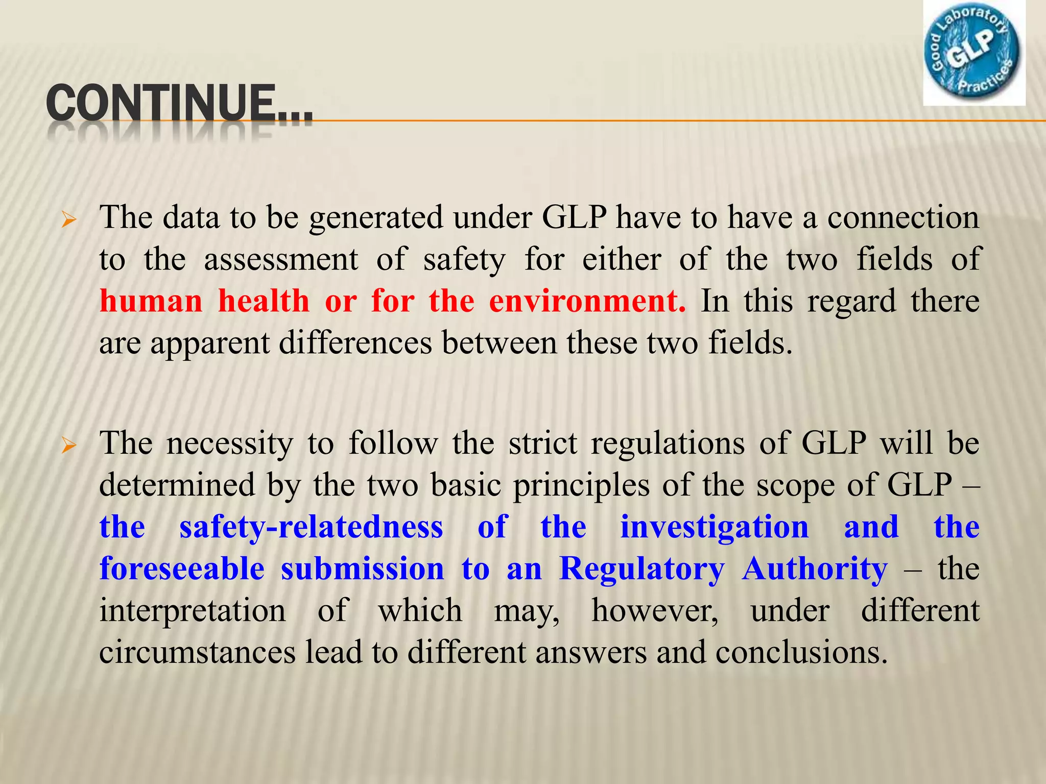 GLP - Good Laboratory Practices | PPTX