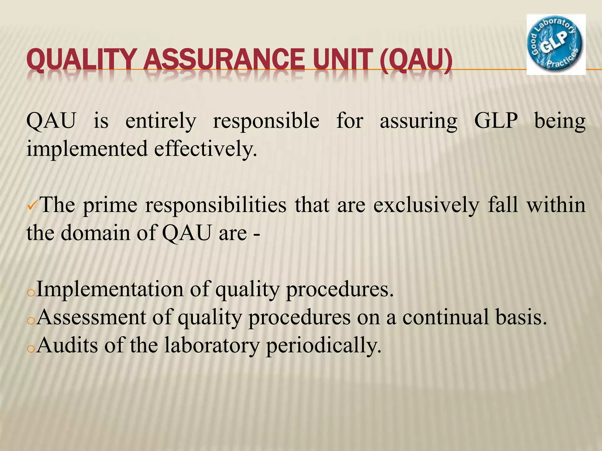 GLP - Good Laboratory Practices | PPTX