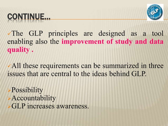 GLP - Good Laboratory Practices | PPTX | Chemistry | Science