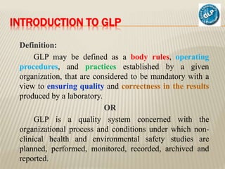 GLP - Good Laboratory Practices | PPTX