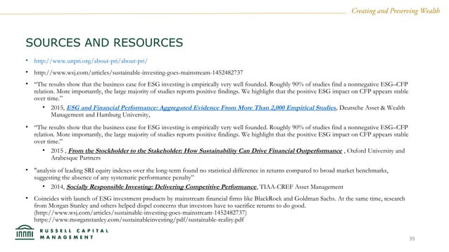 Russell Capital SRI Presentation - Institutional | PPT