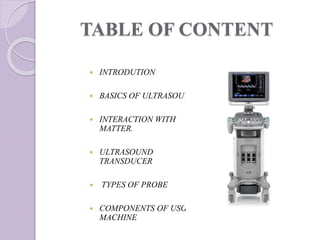 ULTRASOUND IMAGING & EQUIPMENTS - SRIRAM pptx | PPTX