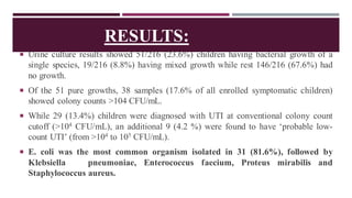 IDENTIFICATION OF PROBABLE URINARY TRACT INFECTIONINCHILDRENUSING LOW ...
