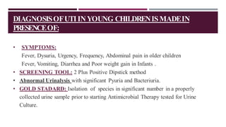 IDENTIFICATION OF PROBABLE URINARY TRACT INFECTIONINCHILDRENUSING LOW ...