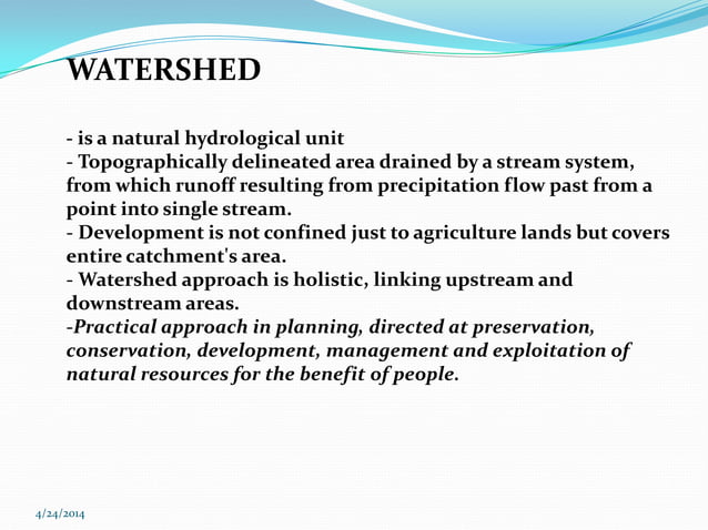 APPLICATIONS OF REMOTE SENSING AND GIS IN WATERSHED MANAGEMENT | PPTX | Agriculture | Industries