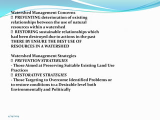 APPLICATIONS OF REMOTE SENSING AND GIS IN WATERSHED MANAGEMENT | PPTX