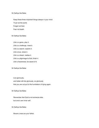 Sri sathya sai baba 27 commandment | DOCX