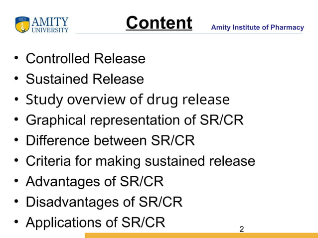 Controlled And Sustained Release Formulation Ppt