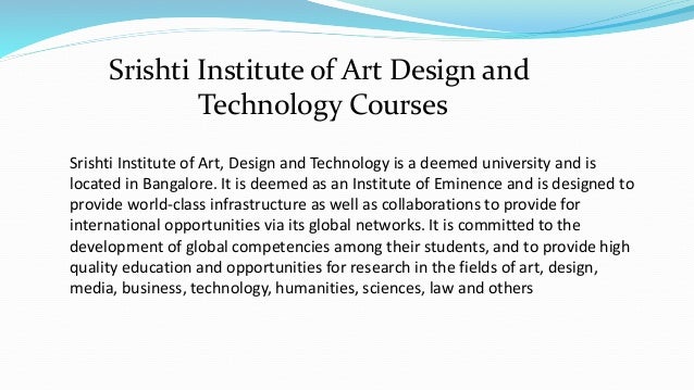 Srishti institute of art design and technology courses | PPT