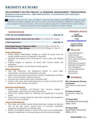 Srishti kumari cv | DOCX