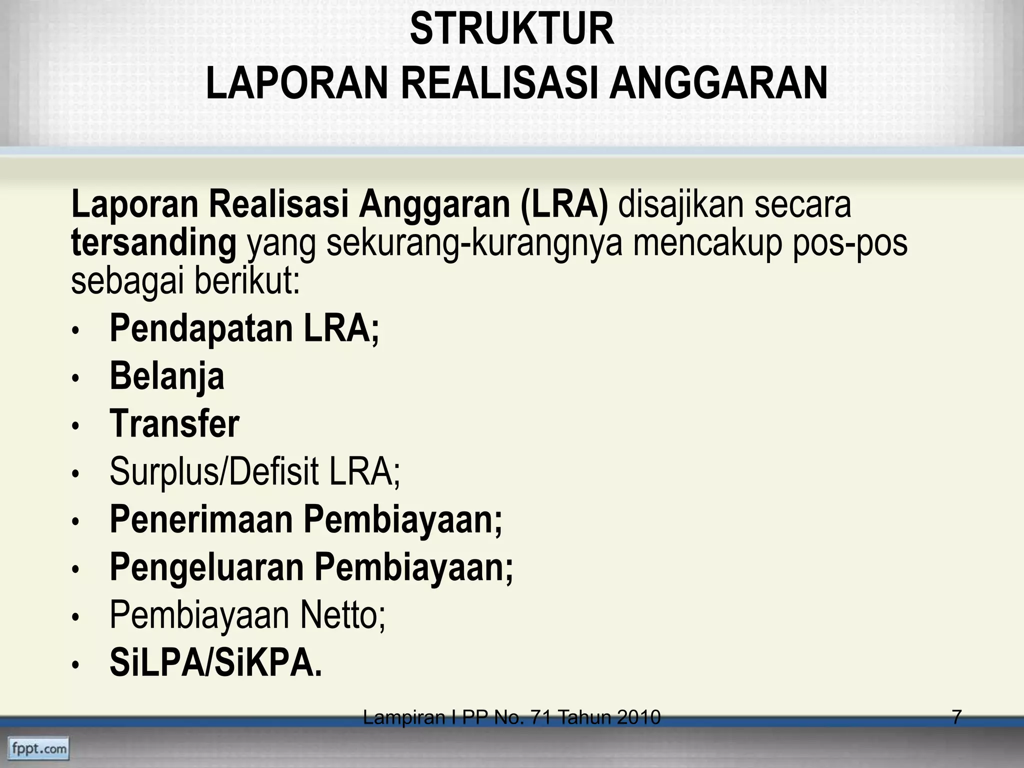 SRI SUWANTI - LAPORAN REALISASI ANGGARAN DAN LAPORAN OPERASIONAL | PPTX