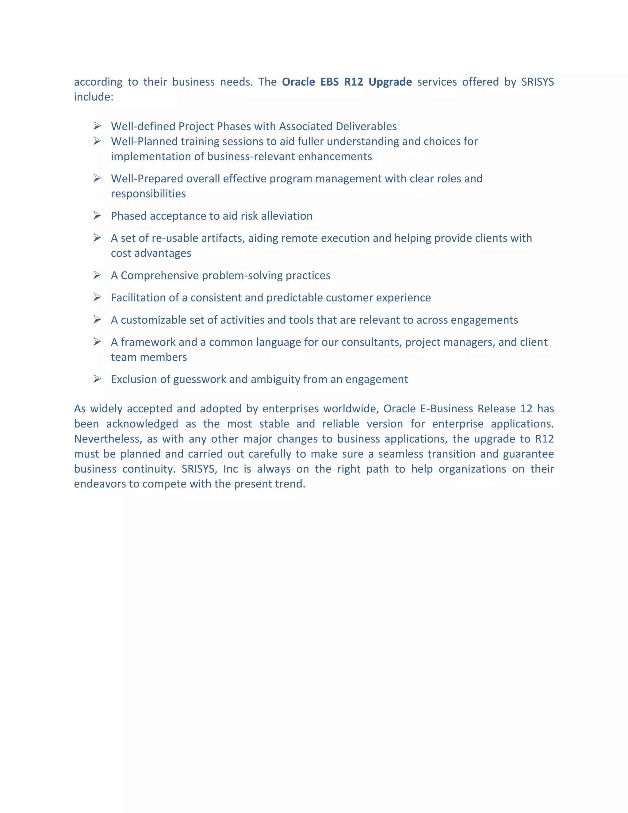 The Major Advantages of Oracle EBS R12 Upgrade! | PDF