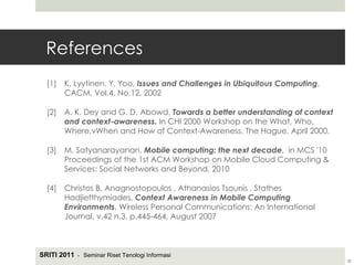 Context Awareness in Mobile Computing | PPT