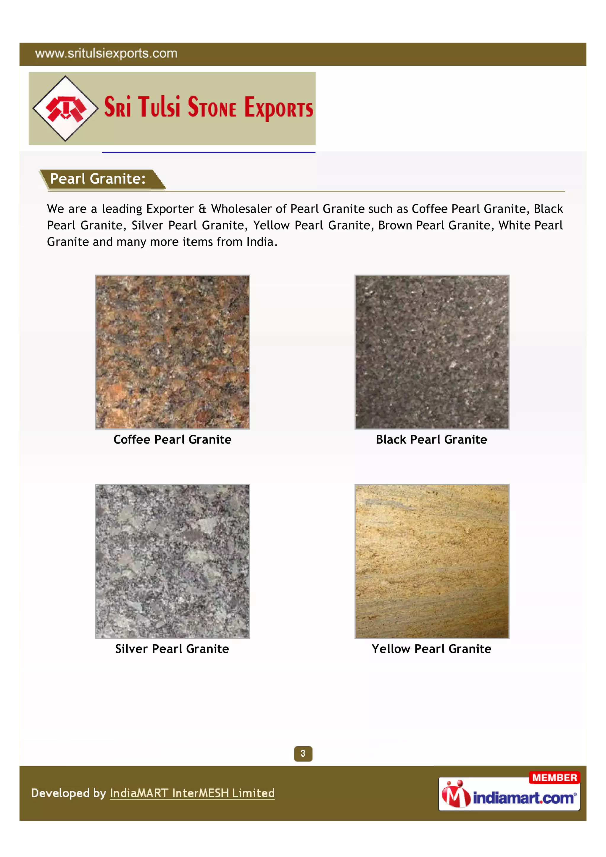 Sri Tulsi Stone Exports, Hyderabad, Pearl Granite | PDF