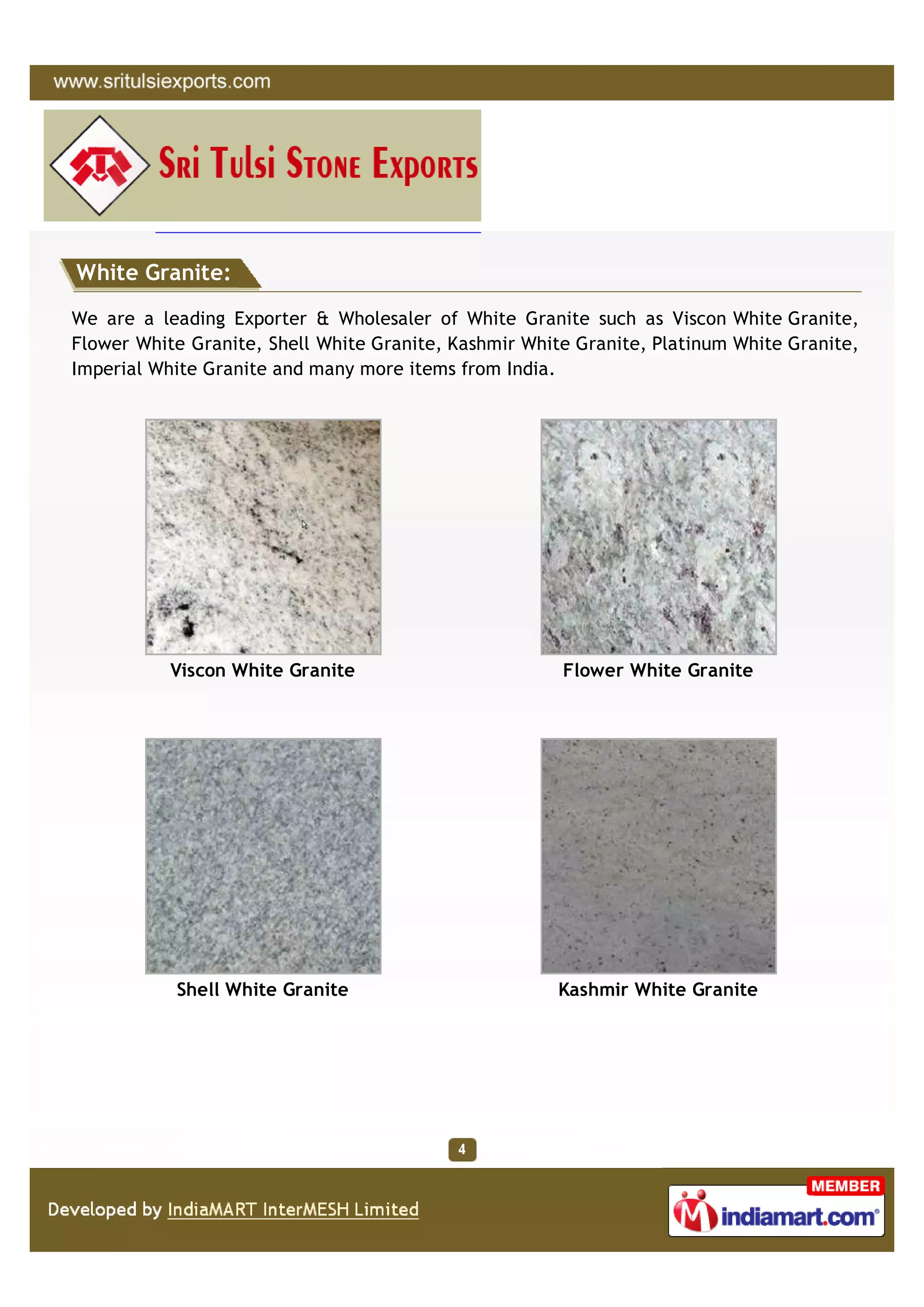 Sri Tulsi Stone Exports, Hyderabad, Pearl Granite | PDF