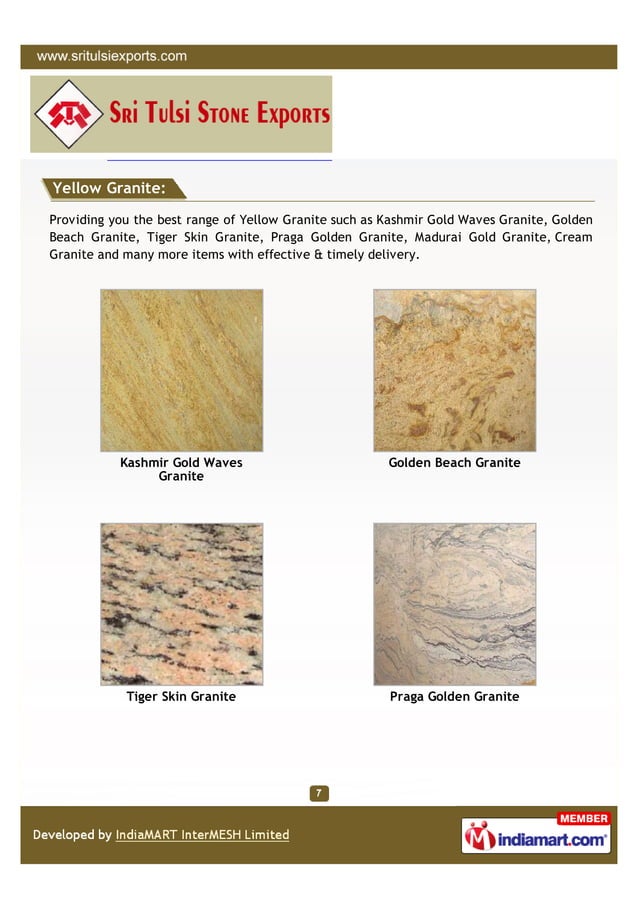 Sri Tulsi Stone Exports, Hyderabad, Pearl Granite | PDF