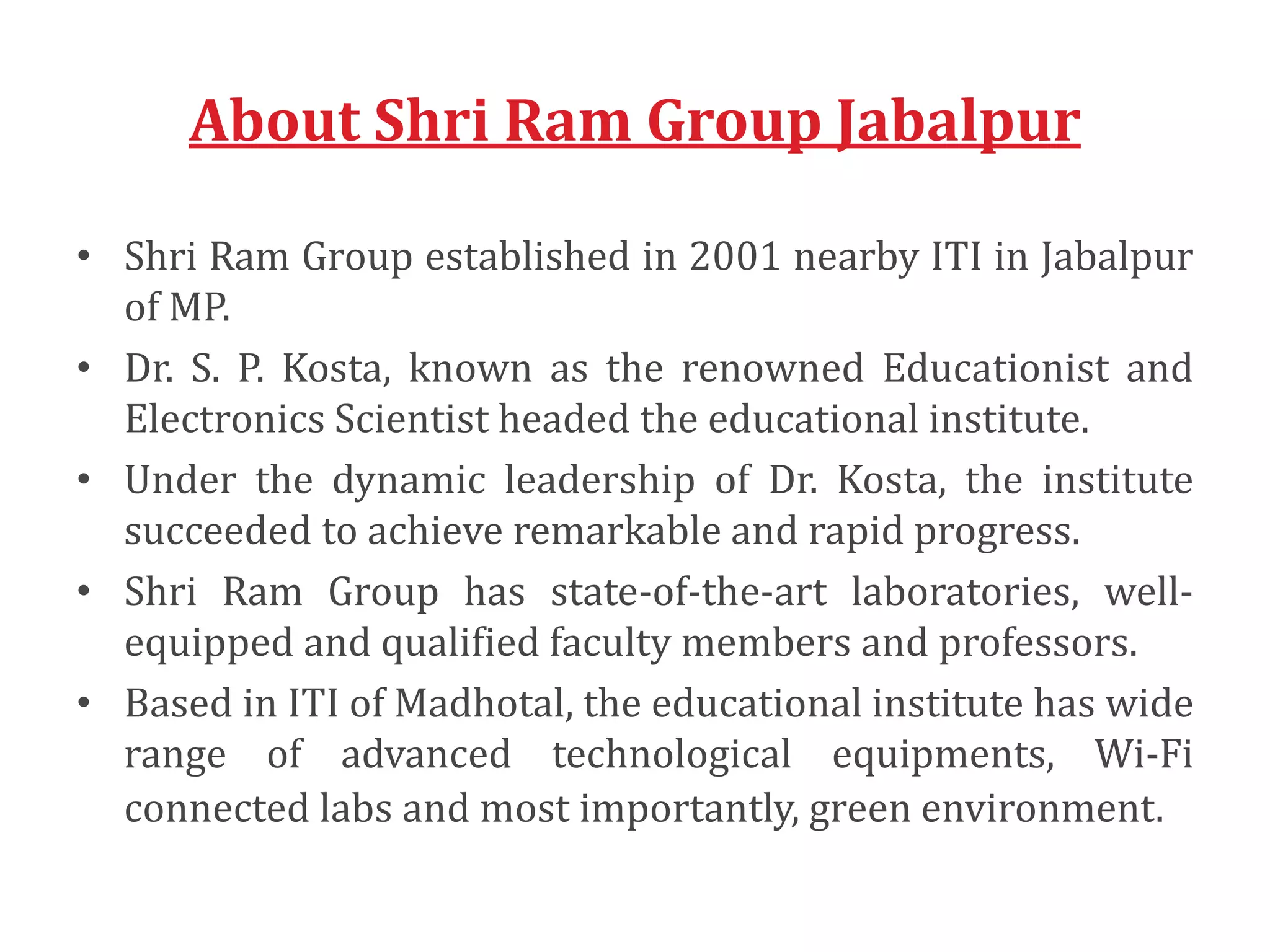 SHRI RAM GROUP JABALPUR | PPTX