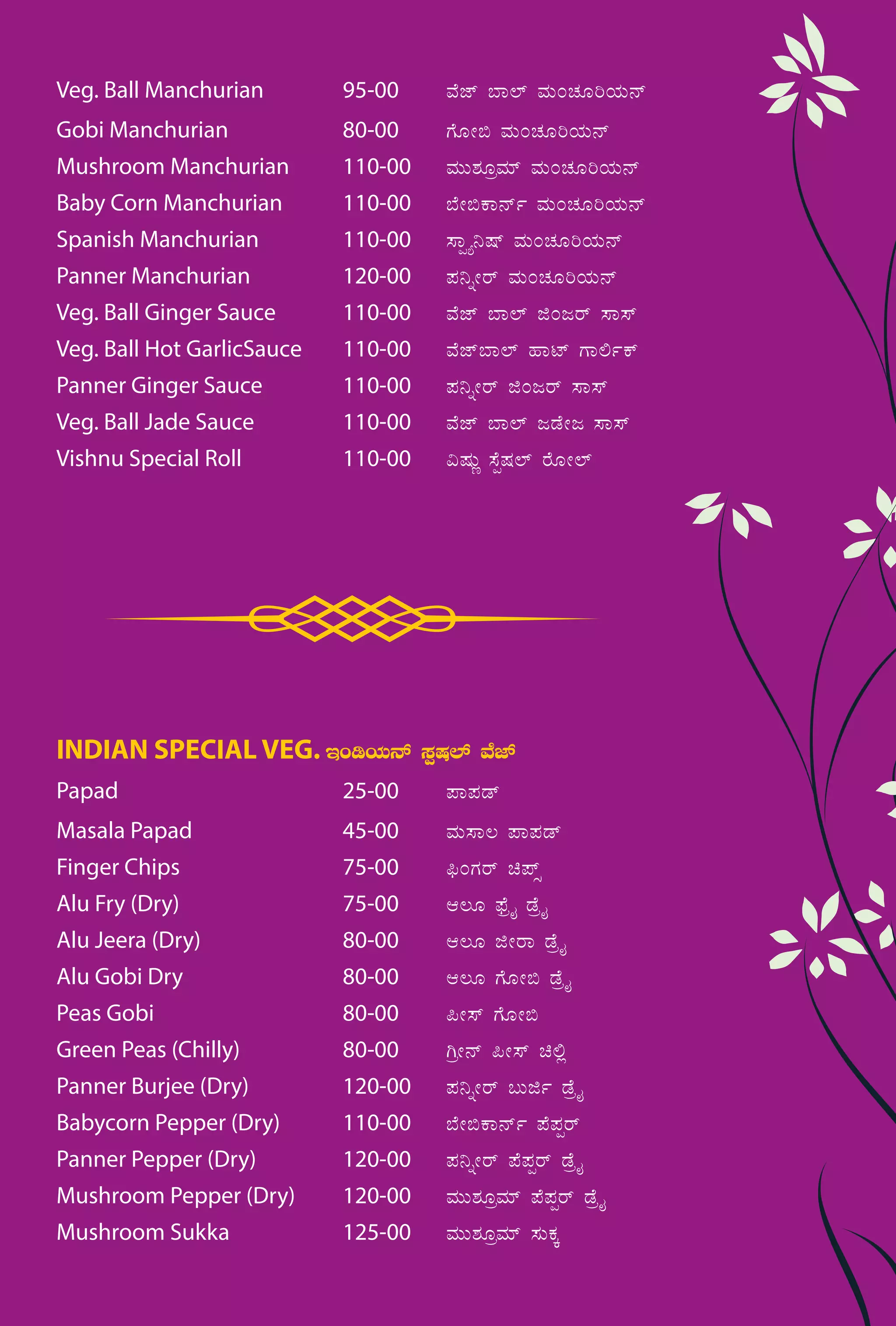 Sri Vishnu Grand AC Menu | PDF