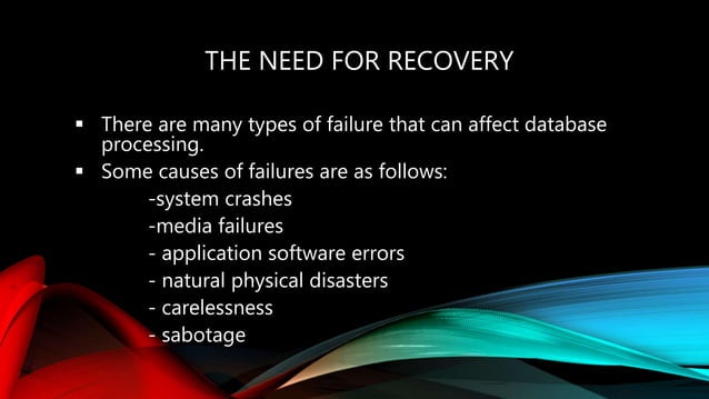 BACKUP & RECOVERY IN DBMS | PPTX | Databases | Computer Software and Applications