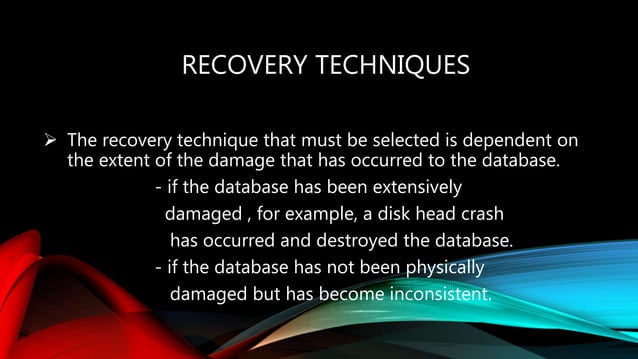 BACKUP & RECOVERY IN DBMS | PPTX | Databases | Computer Software and Applications
