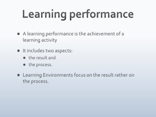 Introducing Learning Performance in Personal Learning Environments | PPTX