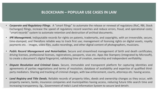 Application of blockchain in law | PDF | Financial Regulation | Economy