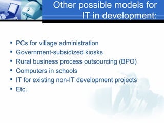 Role Information & Communication Technology for Rural Market | PPT