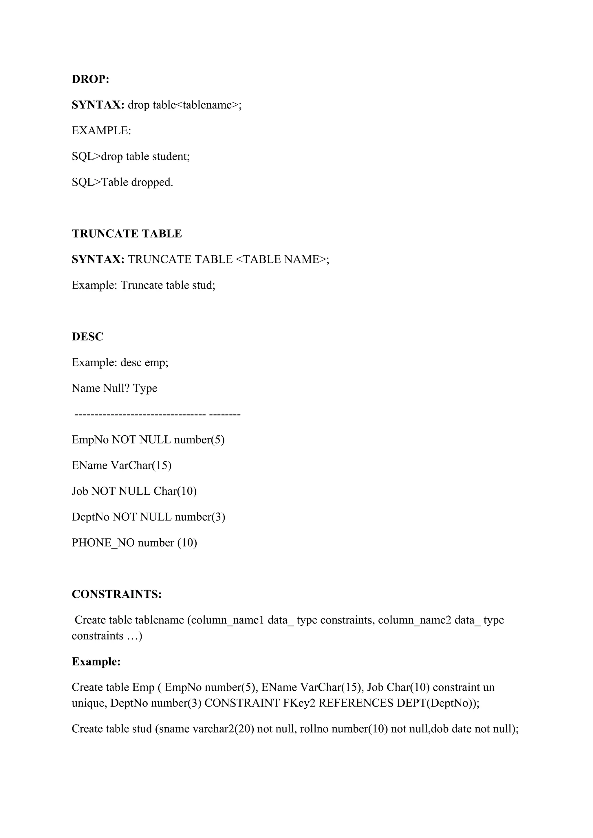 dbms lab manual | PDF