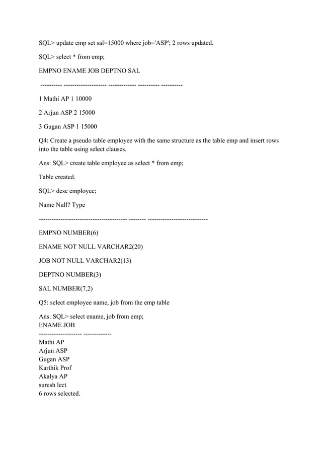 dbms lab manual | PDF | Databases | Computer Software and Applications