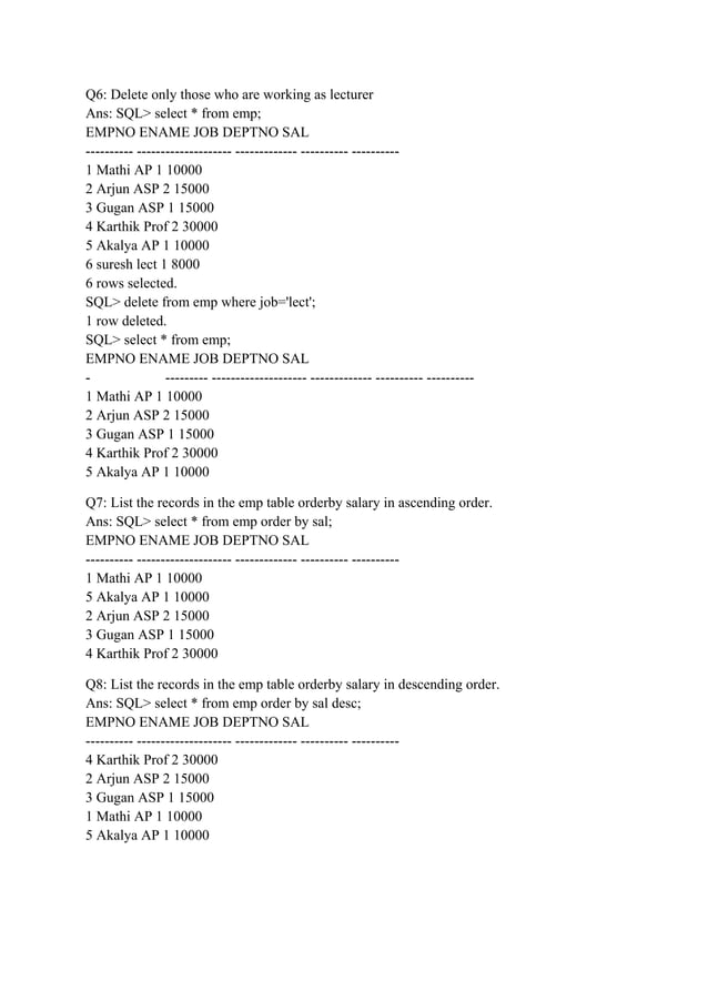 dbms lab manual | PDF | Databases | Computer Software and Applications