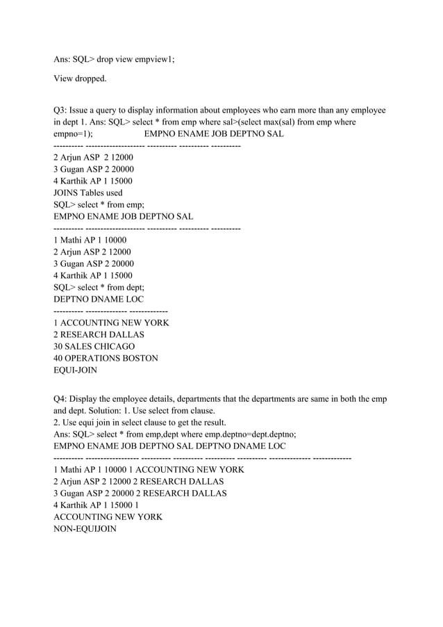 Dbms Lab Manual Pdf Databases Computer Software And Applications