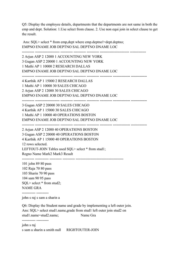 Dbms Lab Manual Pdf Databases Computer Software And Applications