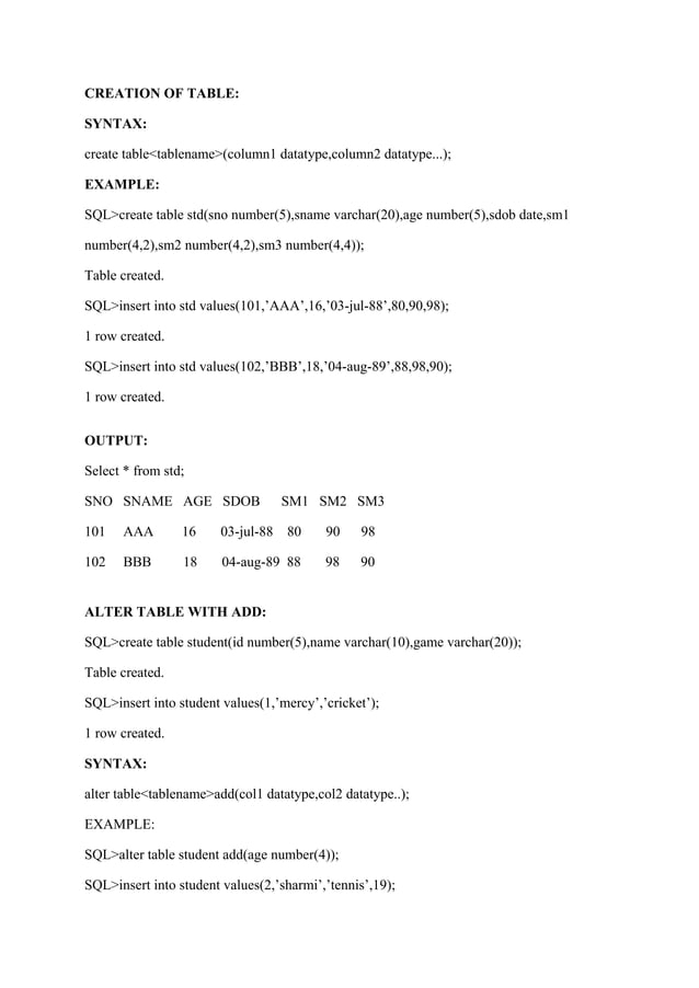 Dbms Lab Manual Pdf